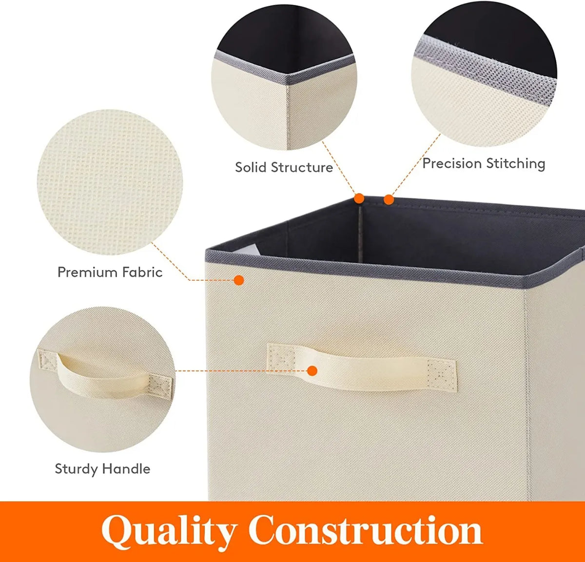 Pack of 5 Foldable Fabric Storage Box – Spacesaver